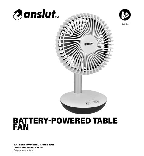 Anslut 022491 Battery Powered Table Fan User Manual