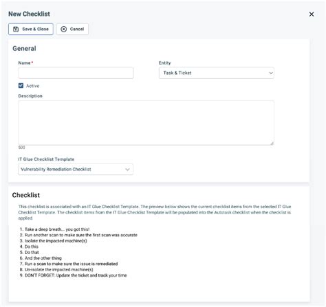 Elevate Autotask Tickets With It Glue Checklists Datto