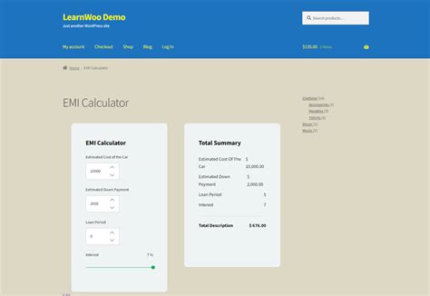 EMI Calculator Frontend LearnWoo