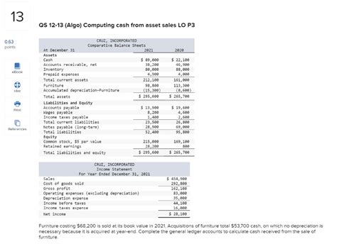 Solved Qs 12 13 Algo Computing Cash From Asset Sales Lo P3