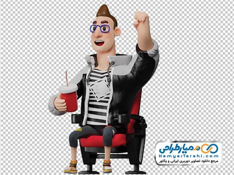 تصویر مرد نشسته روی صندلی سینما 06230298 همیار طراحی