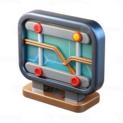 Impressive Minimalist Futuristic Subway Map Display Isolated 57571190 Png
