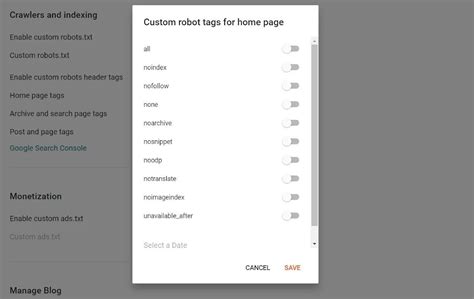 How To Set Up Crawlers And Indexing Settings In Blogger