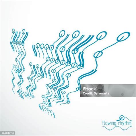 흐르는 리듬 추상 파 라인 사용에 대 한 벡터 배경 그래픽 하 고 웹 디자인 가상현실에 대한 스톡 벡터 아트 및 기타 이미지