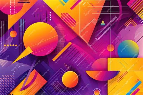 Colorful Abstract Design Featuring Geometric Shapes Premium Ai Generated Image