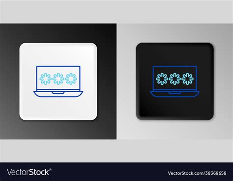 Line Laptop With Password Notification Icon Vector Image
