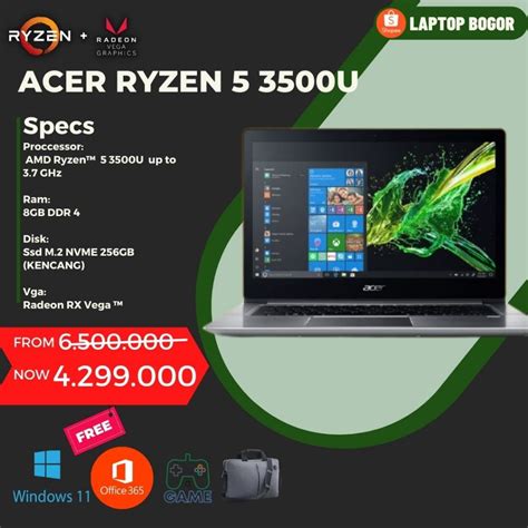 Jual Laptop Acer Swift Ryzen U Ssd Nvme Gb Gaming Editing Lancar Shopee Indonesia