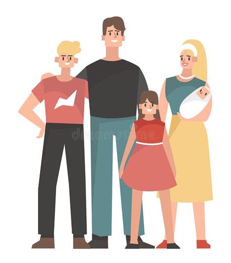 Ilustración Del Vector De La Familia Nuclear Ilustración Del Vector Ilustración De Hombre