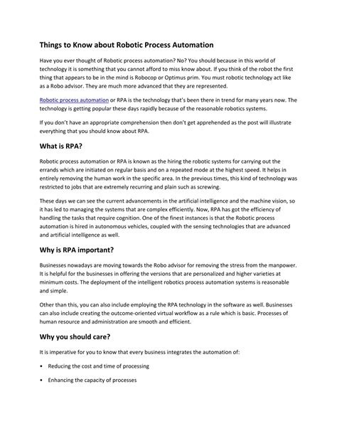 Ppt Things To Know About Robotic Process Automation Powerpoint Presentation Id 8185497