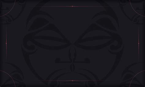 텍스트와 폴리시니아 스타일 패턴의 장소가 있는 초대장을 디자인합니다 고급스러운 벡터 즉시 인쇄 블랙 컬러 엽서 디자인 0명에