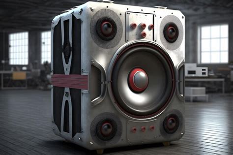 Premium Ai Image Subwoofer Dynamic Membrane Or Sound Speaker Neural Network Ai Generated