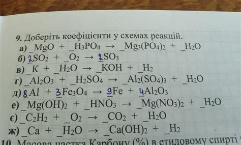 доберіть коефіцієнти у схемах реакцій Школьные Знания Com
