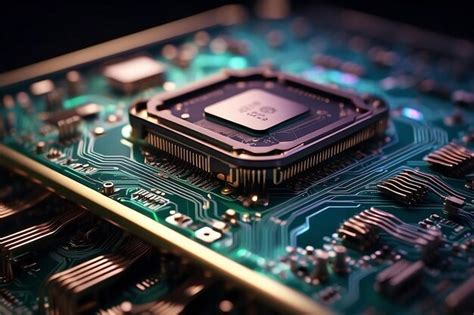 Premium Ai Image Futuristic Hightech Motherboard Cpu Processor