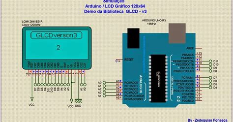 Vf Arduino Simulação No Proteus Arduino E Lcd Gráfico 128x64 Ks0108