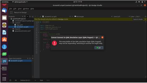 Unable To View Design Mode In Design Studio And Asset Import In QTCreator Failed With Qtbridge
