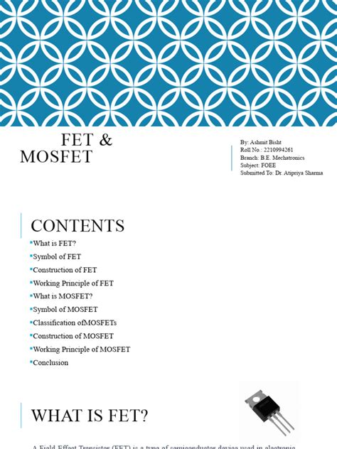 Fet And Mosfet Pdf Field Effect Transistor Mosfet