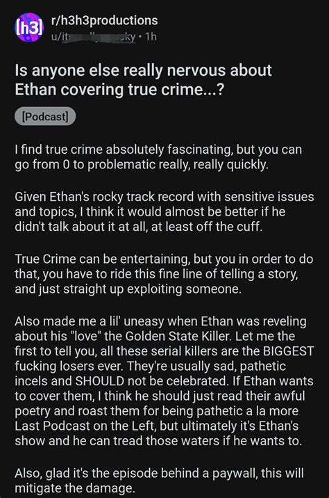 How Do You Think Ethan Covering True Crime Will Go Seriously Its