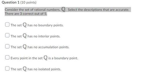 Solved Question 1 10 Points Consider The Set Of Rational Chegg Com