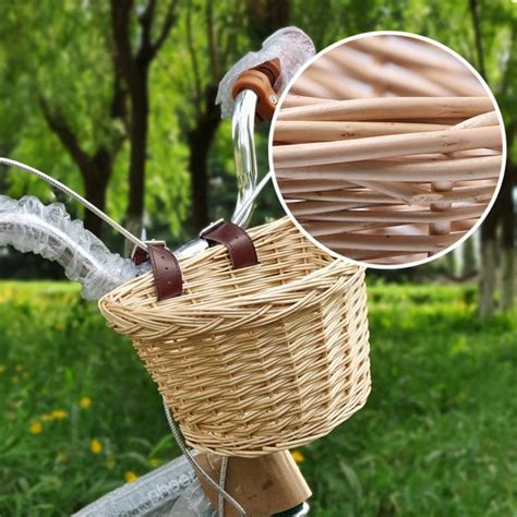 귀여운 D 모양 짠 고리 버들 자전거 보관 바구니 전면 핸들 바 바구니 24bd Aliexpress