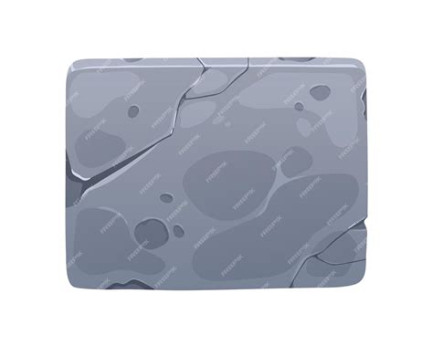 Premium Vector Stone Board For Game Ui Interface Metal Rectangle Plate Panel Element Old