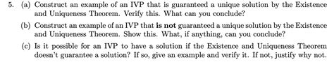 Solved 5 A Construct An Example Of An Ivp That Is