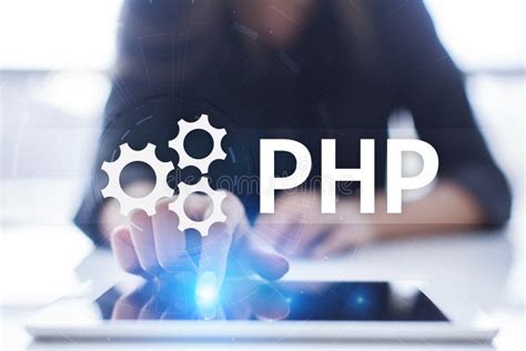 Php Web Development Concept On Virtual Screen Stock Illustration Illustration Of Website