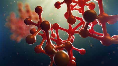 원자 격자의 3d 그림 흐린 파란색 배경으로 볼 수 있다 의학 및 과학의 개념 3차원 형태에 대한 스톡 사진 및 기타 이미지 3차원 형태 Coq10 감기와 독감