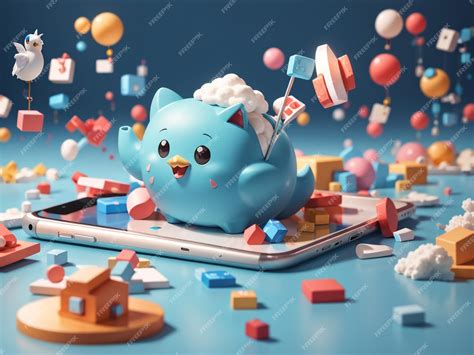 Premium Photo Social Media Marketing Concept In Realistic 3d Rendering