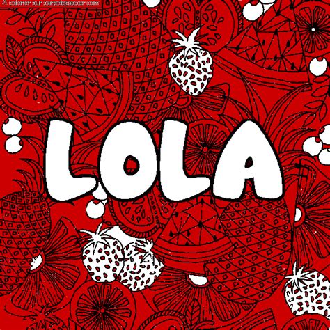 Coloriage Prénom Lola Décor Mandala Fruits Sans Dépasser