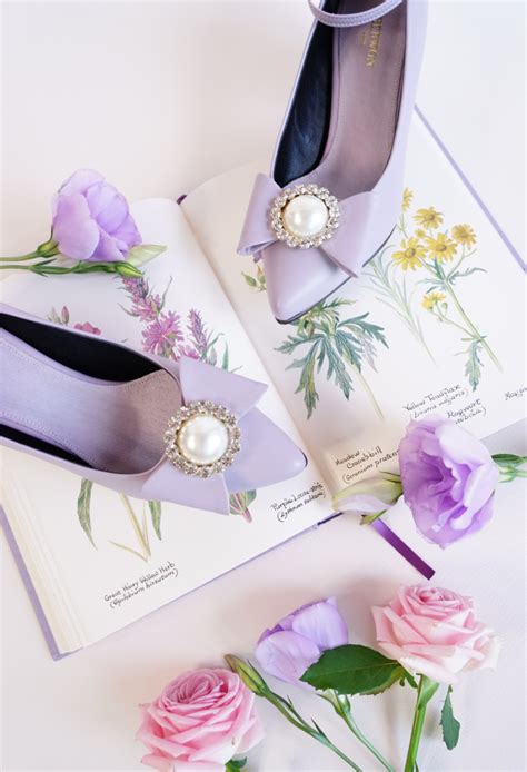 바이올렛 퍼퓸 펄리본 플랫슈즈메리제인힐펌프스퍼플 아이디어스