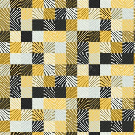 Squares Of Concentric Circles Abstract Multicolored Geometric Seamless Pattern Vector