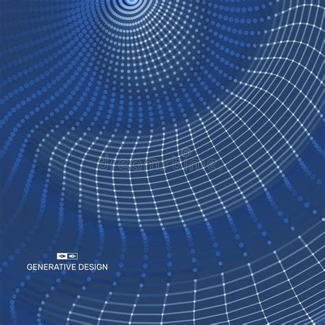 Network Abstract Background Connection Structure 3d Grid Surface Stock Vector Illustration