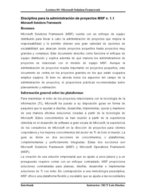microsoft solution framework pdf planificación microsoft