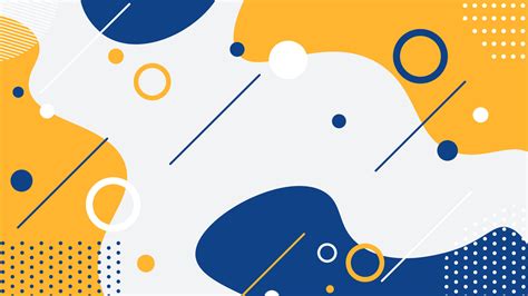 Abstract Fluid Liquid Geometric Shapes Colorful Modern Blue Yelow