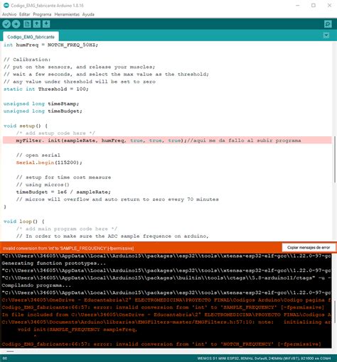 Fallo Al Subir En Placa Esp32 Con Libreria Emgfilters H Español Arduino Forum