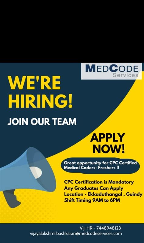 Vijaya Lakshmi On Linkedin Hiringnow Hcccoding Newgraduates Careeropportunity Medcodeservices