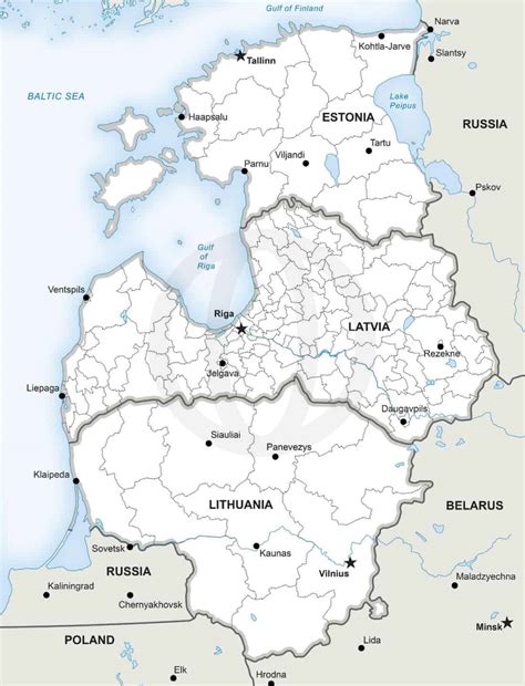 Vector Maps Of The Baltic States One Stop Map