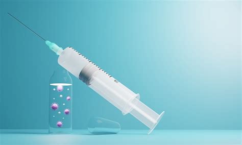 유리 병 유리 19 백신 및 주사기3d 항 바이러스 약물 유리 의료 앰플의 렌더링 인구의 예방 접종을위한 디지털 이미지의 그림입니다 3차원 형태에 대한 스톡 사진 및 기타