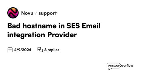 Bad Hostname In Ses Email Integration Provider Novu