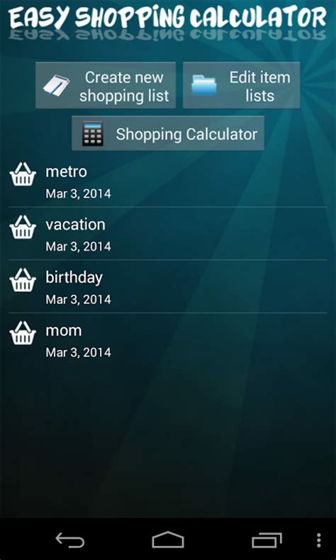 Android 용 Easy Shopping Calculator Apk 다운로드