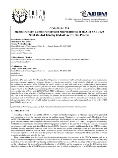 1 Macrostructure Welding Cobem2019 Pdf Welding Construction