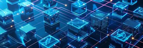 Digital Network Of Cubes A Digital Network Of Glowing Cubes And Connecting Lines Premium AI