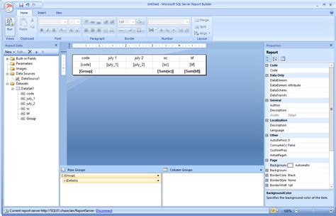 Sql Server Report Builder 30 Dynamic Grouping And Sum Stack Overflow