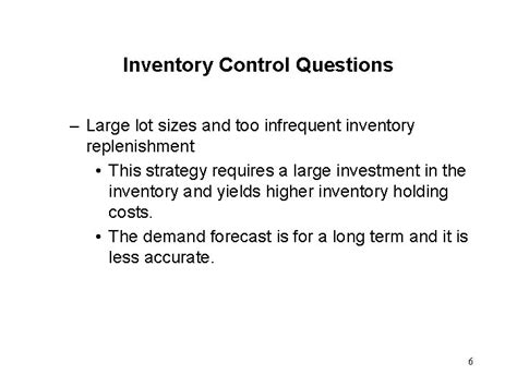 Lesson 11 Inventory Models Deterministic Outline Hierarchy Of