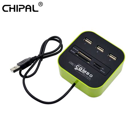 Chipal 3 Port Usb Hub Splitter Combo Usb2 0 Card Reader For Pc Laptop Support Micro Sd Tf M2 Ms