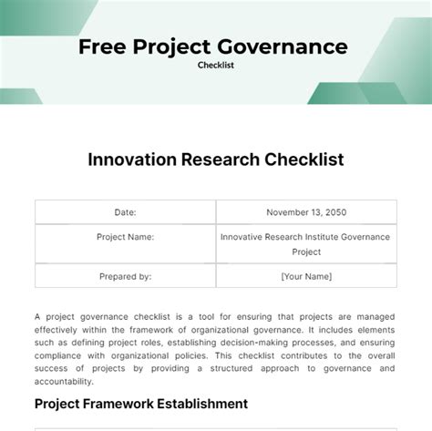 Free Project Checklist Templates Editable And Printable
