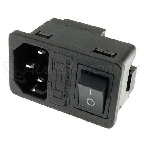 IEC C Plug With ON OFF Toggle Switch And Fuse V A Black Audiophonics