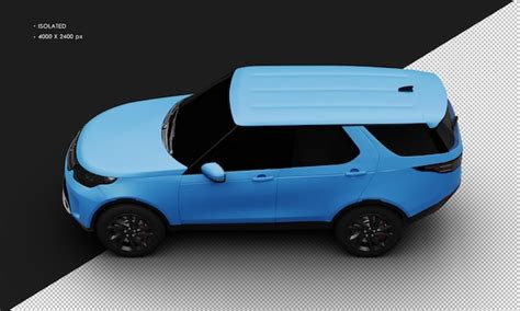 premium psd realistic isolated matte blue elegant modern suv car from