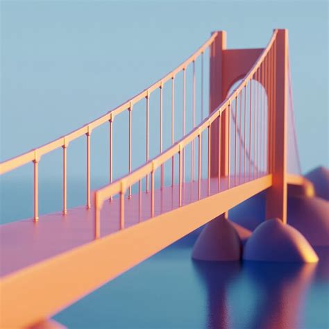 3d Bridge Icon Connection And Structure Logo Illustration Premium Ai Generated Image