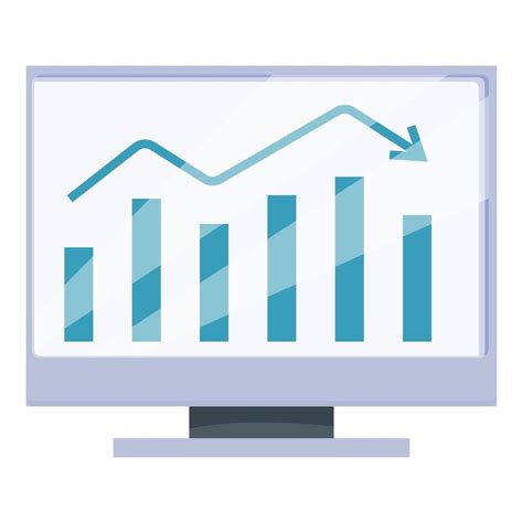 Decreciente Bar Grafico Y Línea Grafico Demostración Negativo Tendencia En Computadora Monitor